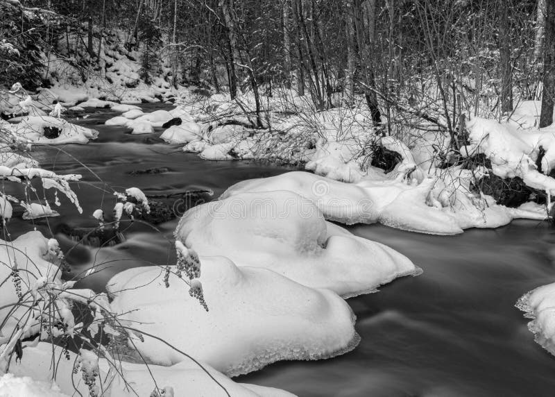 Stream in Winter landscape stock image. Image of stream - 83688241