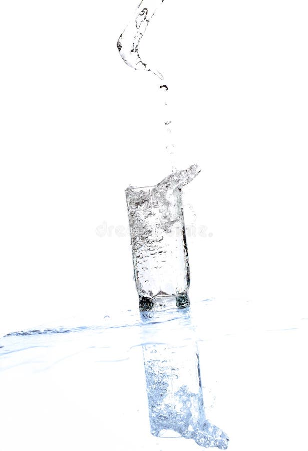 Water Streaming from Bottle Isolated on White Stock Photo - Image of ...
