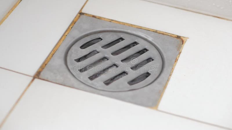 Water Streaming Going Down the Drain. Concept Shower Water Drain ...