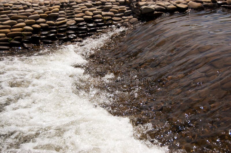 Water Streams of an Artificial Stream among Pebbles Stock Photo - Image ...