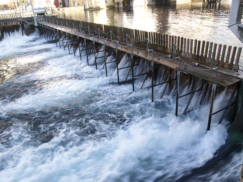 Water streams of the dams stock image. Image of nature - 265954091