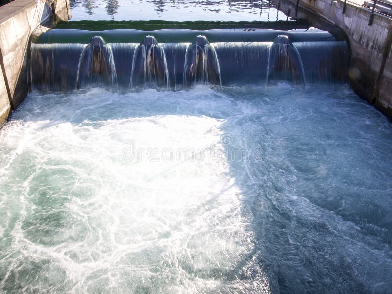 Water streams of the dams stock image. Image of nature - 265954139