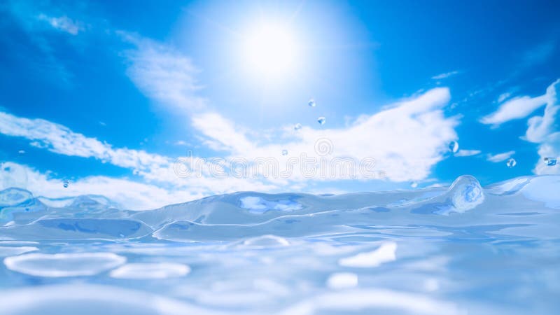 Water Sunlight and Blue Sky Background Stock Illustration ...