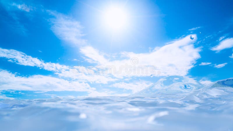 Water Sunlight and Blue Sky Background Stock Illustration ...