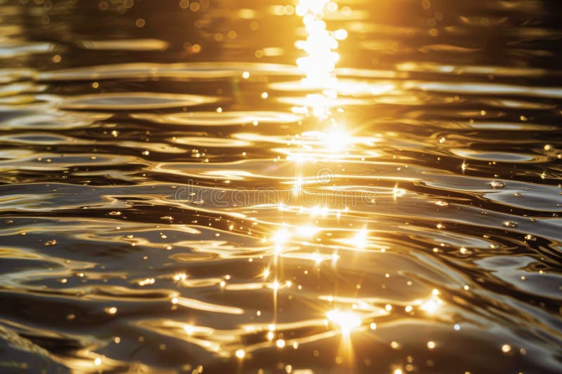 Water with Sunlight Reflections at Sunset Stock Image - Image of glow ...