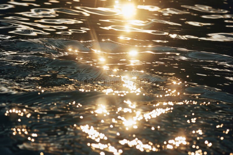 Water with Sunlight Reflections at Sunset Stock Photo - Image of ...