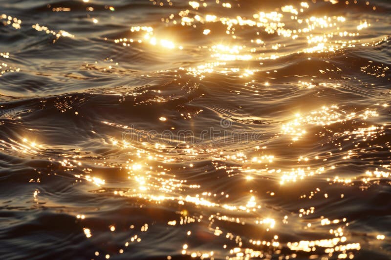 Water with Sunlight Reflections at Sunset Stock Photo - Image of ...