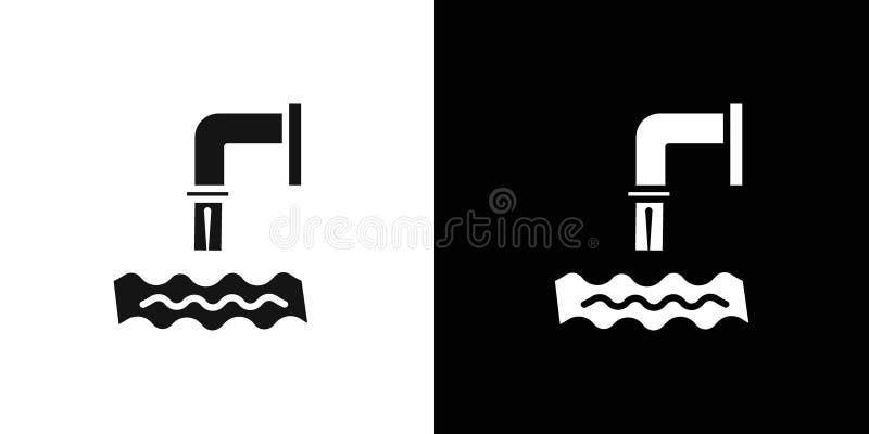 Water Supply Drain Icon Flat Vector Set Outline Stock Vector ...