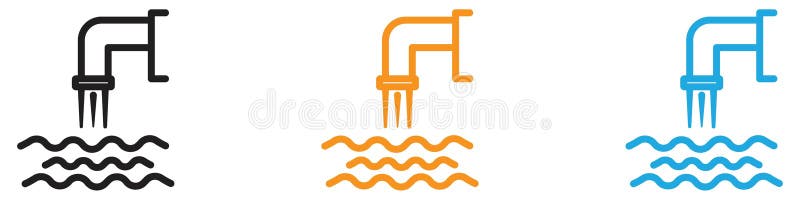 Water Supply Drain Icon Vector Logo Set Collection for Web App Ui Stock ...