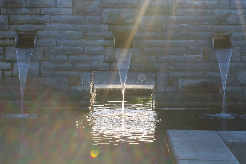 Water Supply for a Garden Pond. Stock Photo - Image of pipe, cascade ...