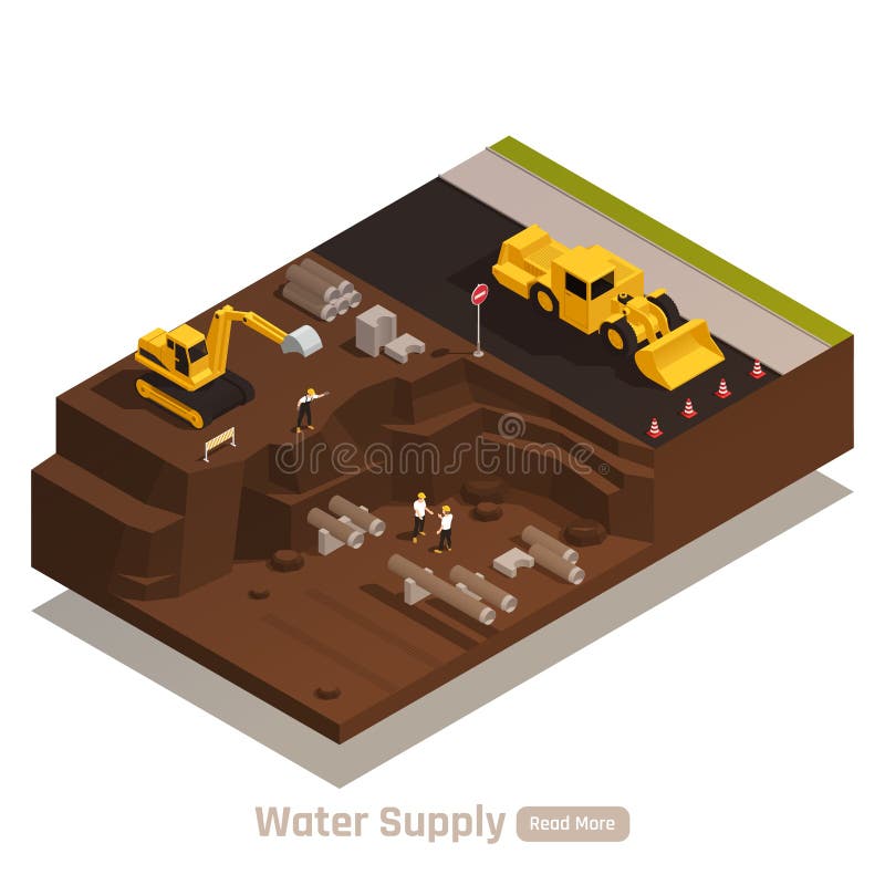 Waste Water Treatment Isometric Composition Stock Vector - Illustration ...