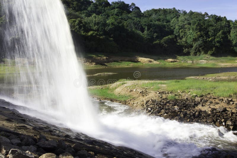 Water supply pipe and dam stock photo. Image of flow - 41707020