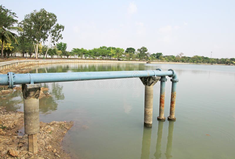 Water supply pipe stock image. Image of wall, flow, concrete - 75013469