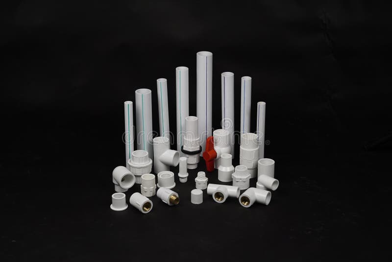 Sanitary PVC fittings stock image. Image of production - 36363687