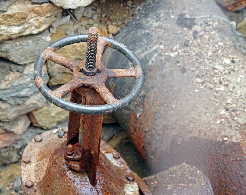 Water Supply System and Old Gate Valves Stock Image - Image of gate ...