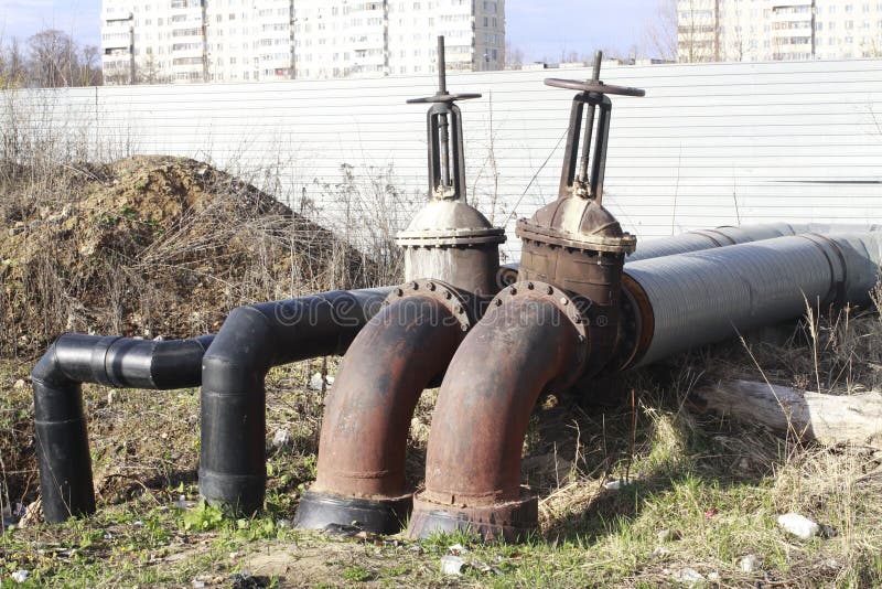 Water supply system valves stock photo. Image of industrial - 72279040
