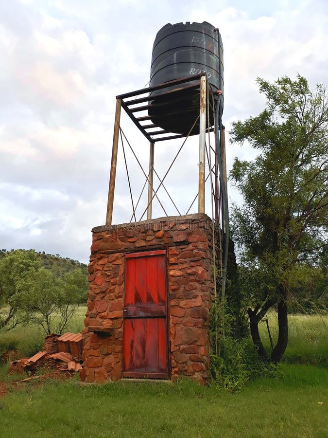 Water supply tower on farm editorial photography. Image of isolated ...