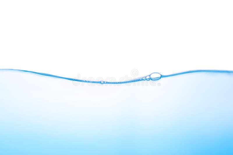 Water Surface with Air Bubbles on White Background. Waves and Air ...
