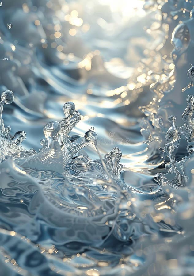 Water Surface with Caustics: Rippling Light and Refraction Generated ...