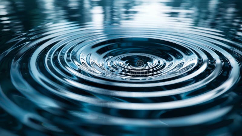 Water Surface with Circular Ripples from a Drop Stock Illustration ...