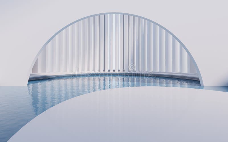 Water Surface with Creative Geometric Structure, 3d Rendering Stock ...