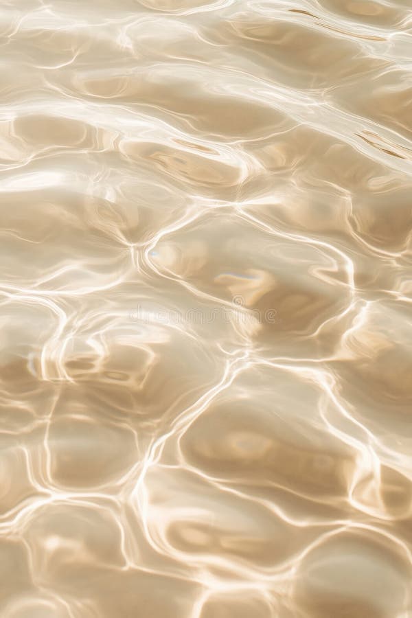 A Smooth Water Surface with Delicate Wavy Ripples and Soft Reflections ...