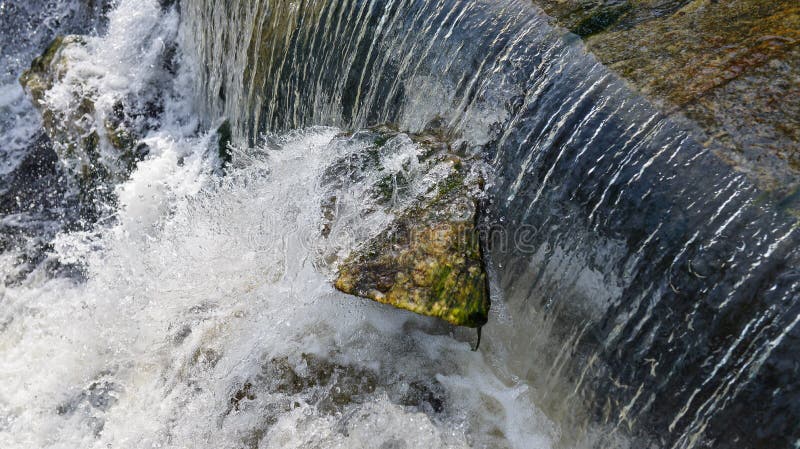 Water Surface Flow, Close Up of Waterfall on Sluice. Stock Image ...