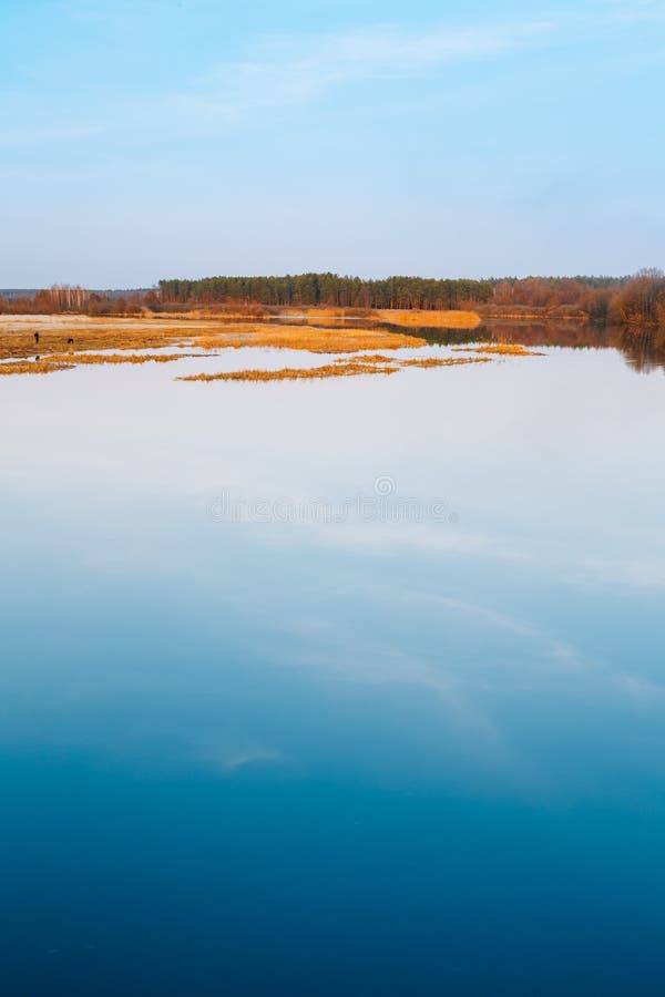 Water Surface of Lake Pond River at Spring Season. Natural Backg Stock ...