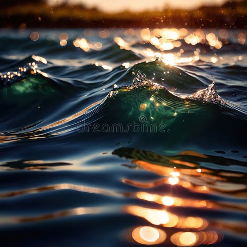 Water Surface Ripple, Liquid Wave Effect on Fresh Outdoor Water Stock ...