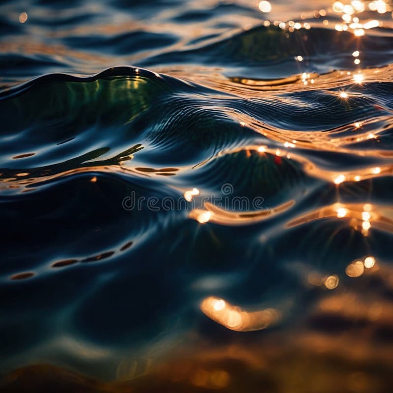 Water Surface Ripple, Liquid Wave Effect on Fresh Outdoor Water Stock ...