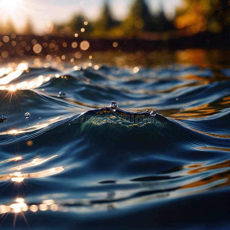 Water Surface Ripple, Liquid Wave Effect on Fresh Outdoor Water Stock ...