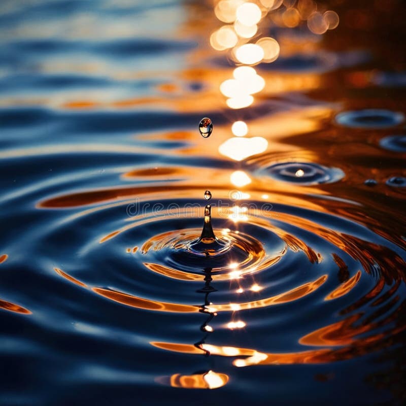 Water Surface Ripple, Liquid Wave Effect on Fresh Outdoor Water Stock ...