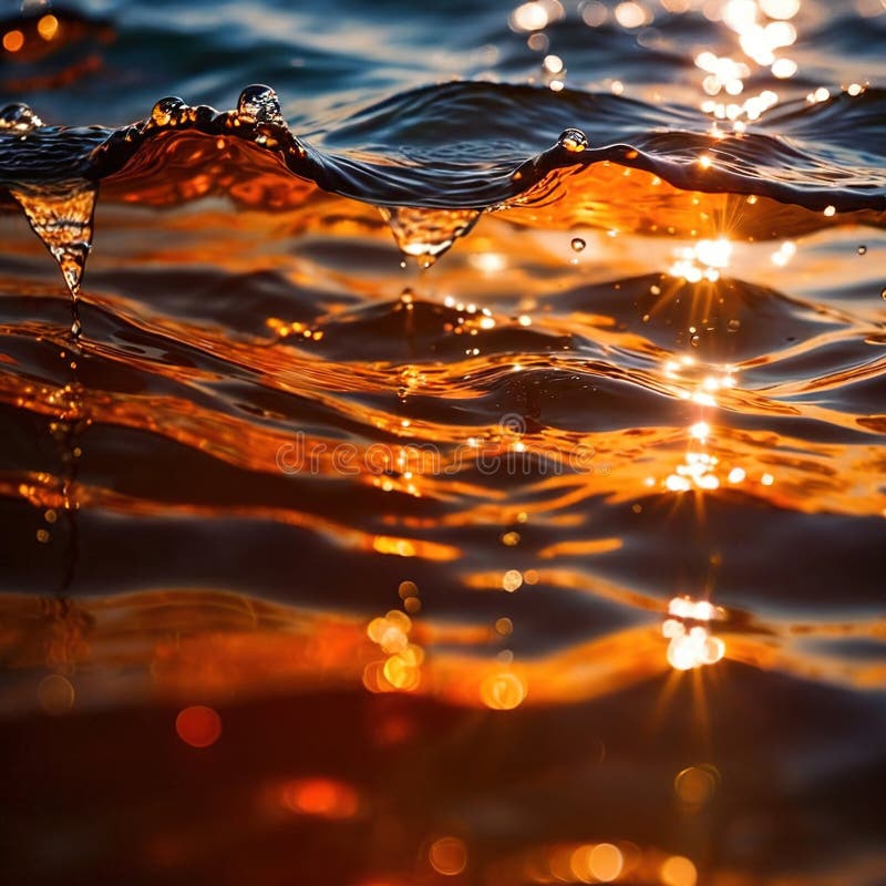 Water Surface Ripple, Liquid Wave Effect on Fresh Outdoor Water Stock ...