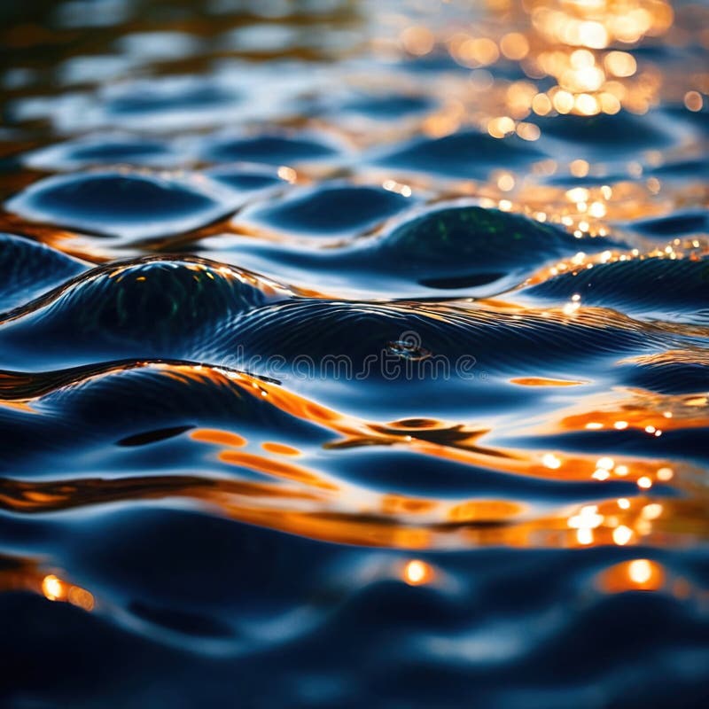 Water Surface Ripple, Liquid Wave Effect on Fresh Outdoor Water Stock ...