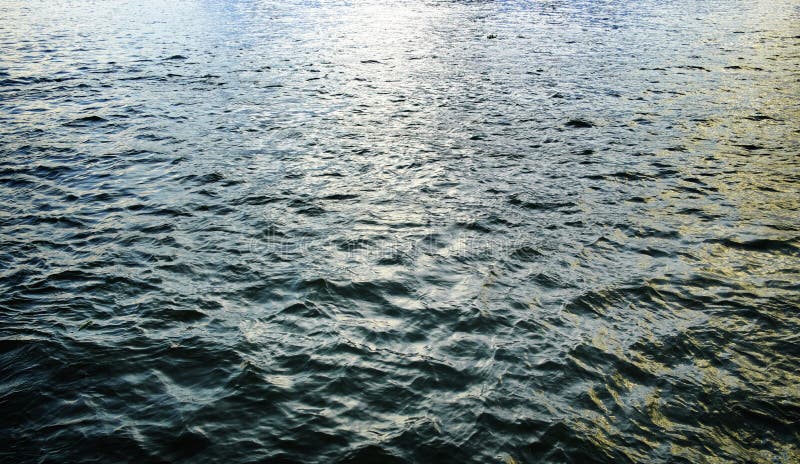 Water Surface with Ripples and Sunlight Reflections Stock Image - Image ...
