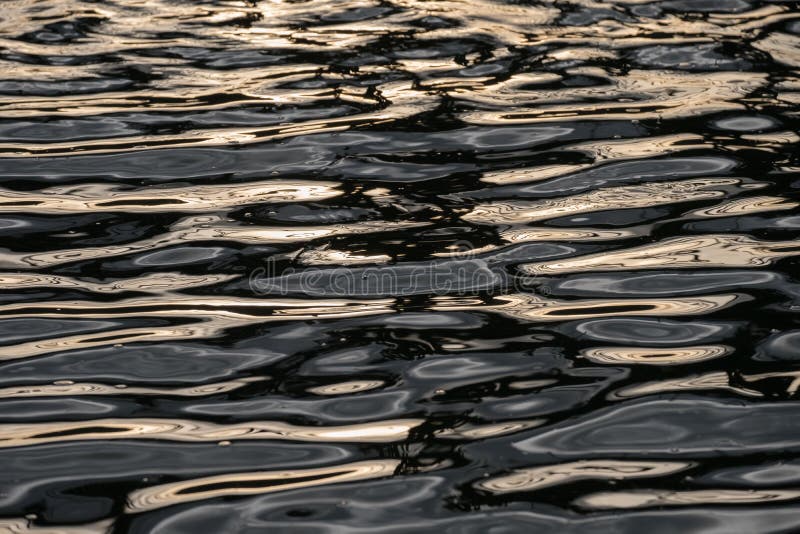 Water Surface Ripple with Reflection and Golden Shining Stock Image ...