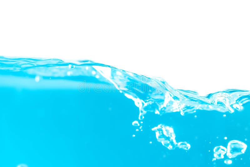 Water Surface Side View with Bubbles and Waves in the Isolated ...