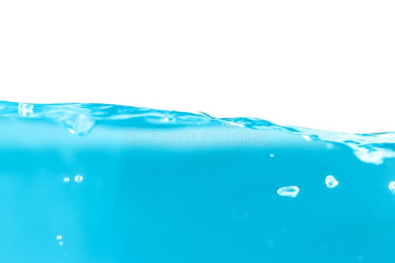 Water Surface Side View with Bubbles and Waves in the Isolated ...