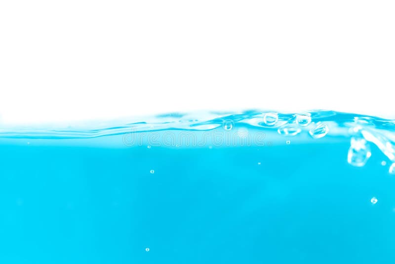 Water Surface Side View with Bubbles and Waves in the Isolated ...