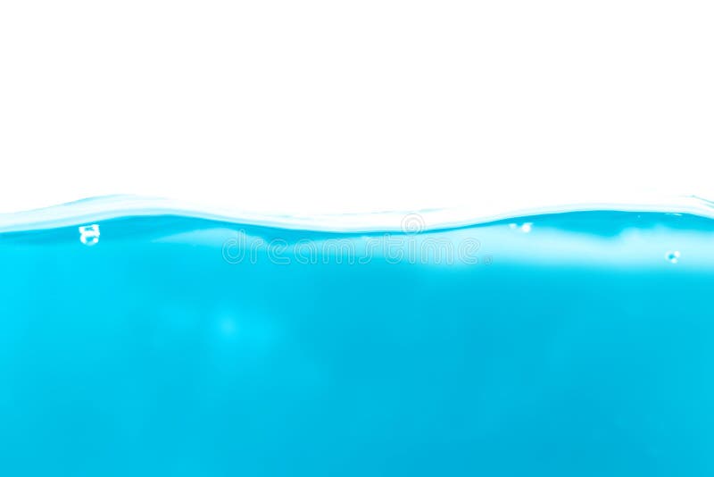 Water Surface Side View with Bubbles and Waves in the Isolated ...