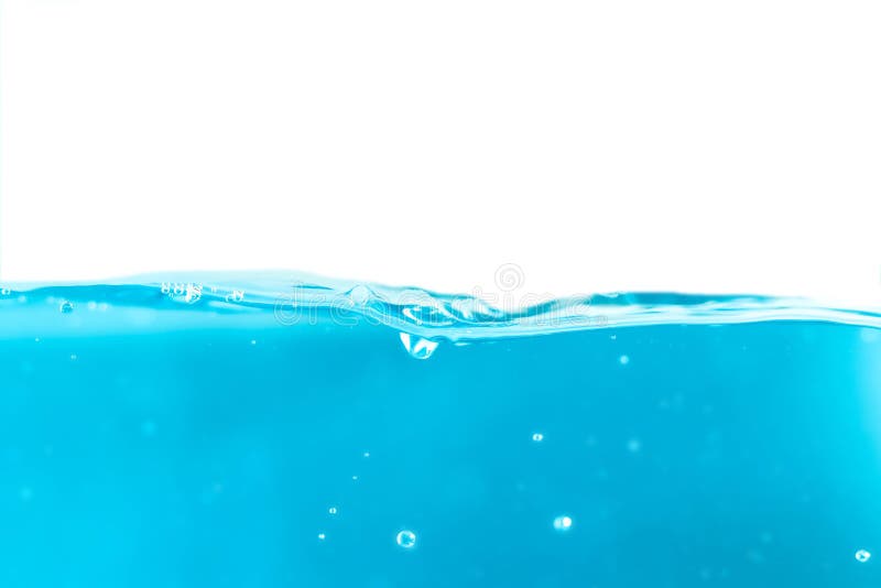 Water Surface Side View with Bubbles and Waves in the Isolated ...