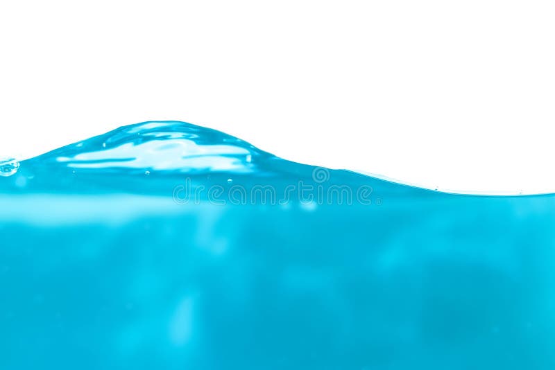 Water Surface Side View with Bubbles and Waves in the Isolated ...