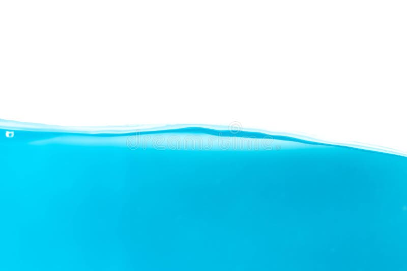 Water Surface Side View with Bubbles and Waves in the Isolated ...