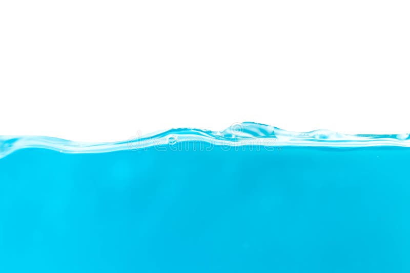 Water Surface Side View with Bubbles and Waves in the Isolated ...