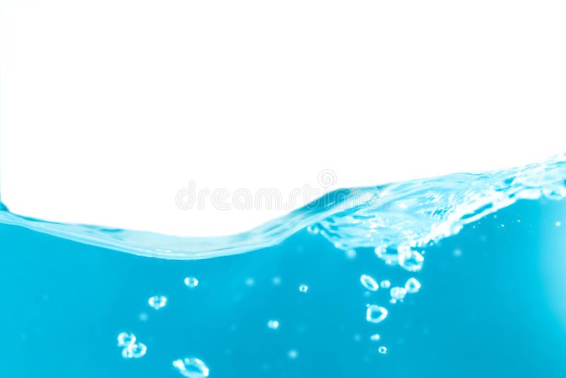 Water Surface Side View with Bubbles and Waves in the Isolated ...