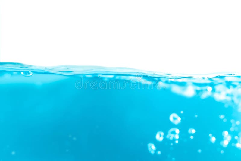 Water Surface Side View with Bubbles and Waves in the Isolated ...