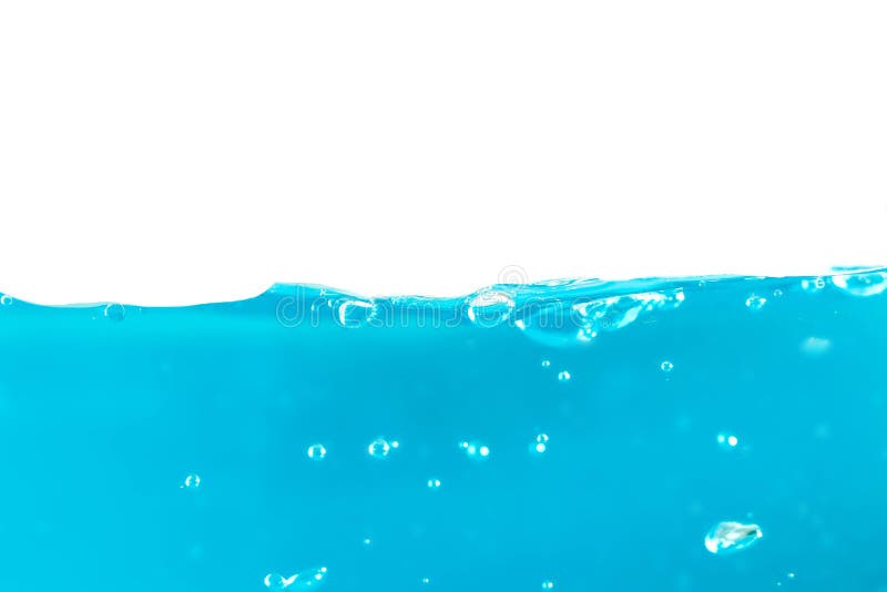 Water Surface Side View with Bubbles and Waves in the Isolated ...