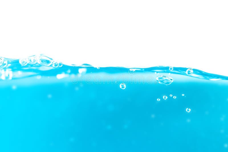 Water Surface Side View with Bubbles and Waves in the Isolated ...