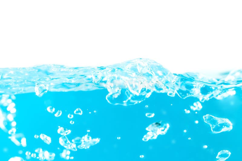 Water Surface Side View with Bubbles and Waves in the Isolated ...