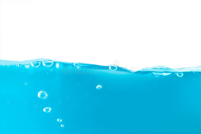 Water Surface Side View with Bubbles and Waves in the Isolated ...